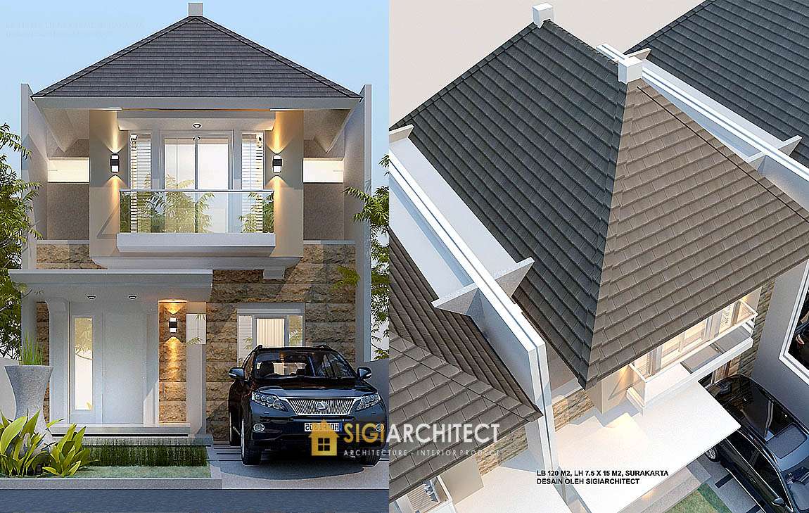Desain Rumah Tipe 110 / 120, Model Perumahan 2 Lantai Tropis Modern