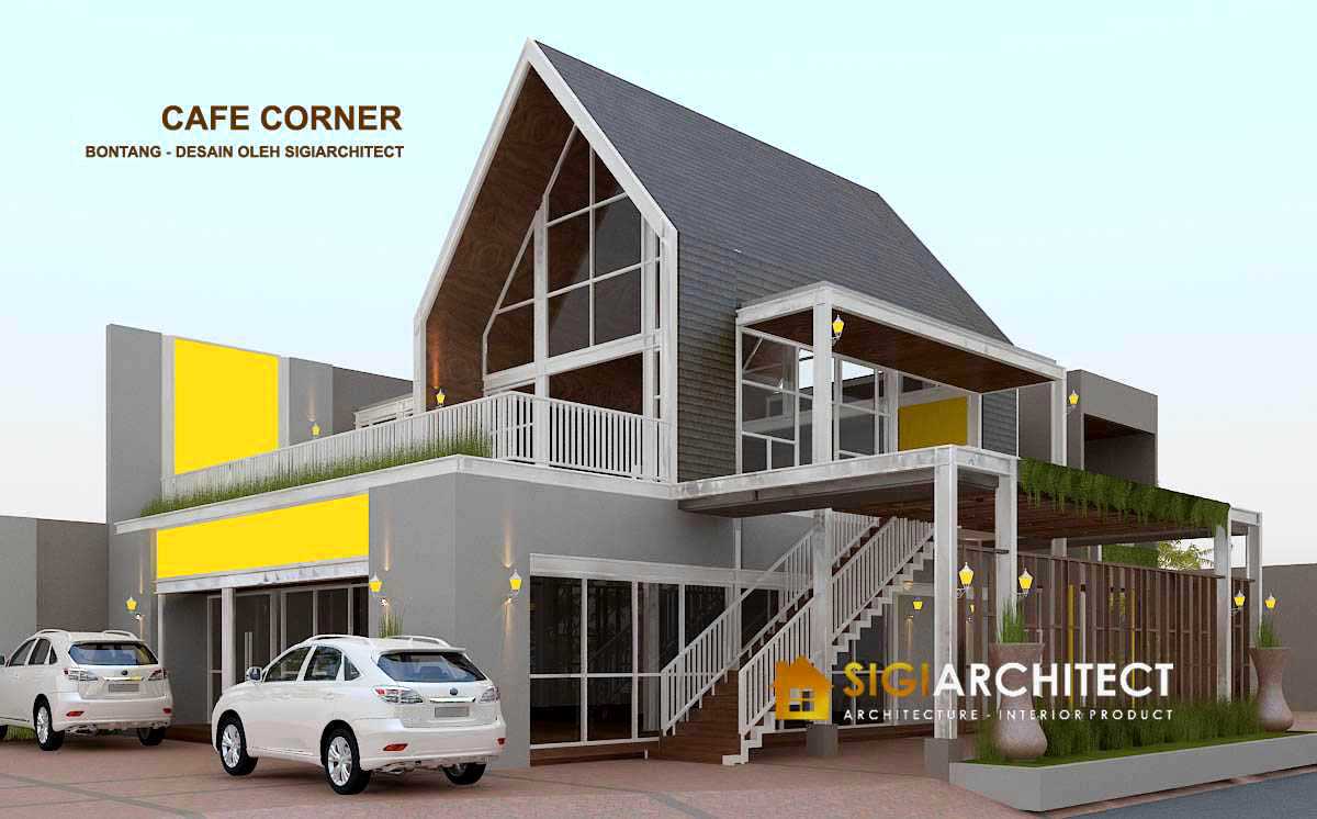 DESAIN CAFE CORNER MODERN MINIMALIS 2 LANTAI HOOK