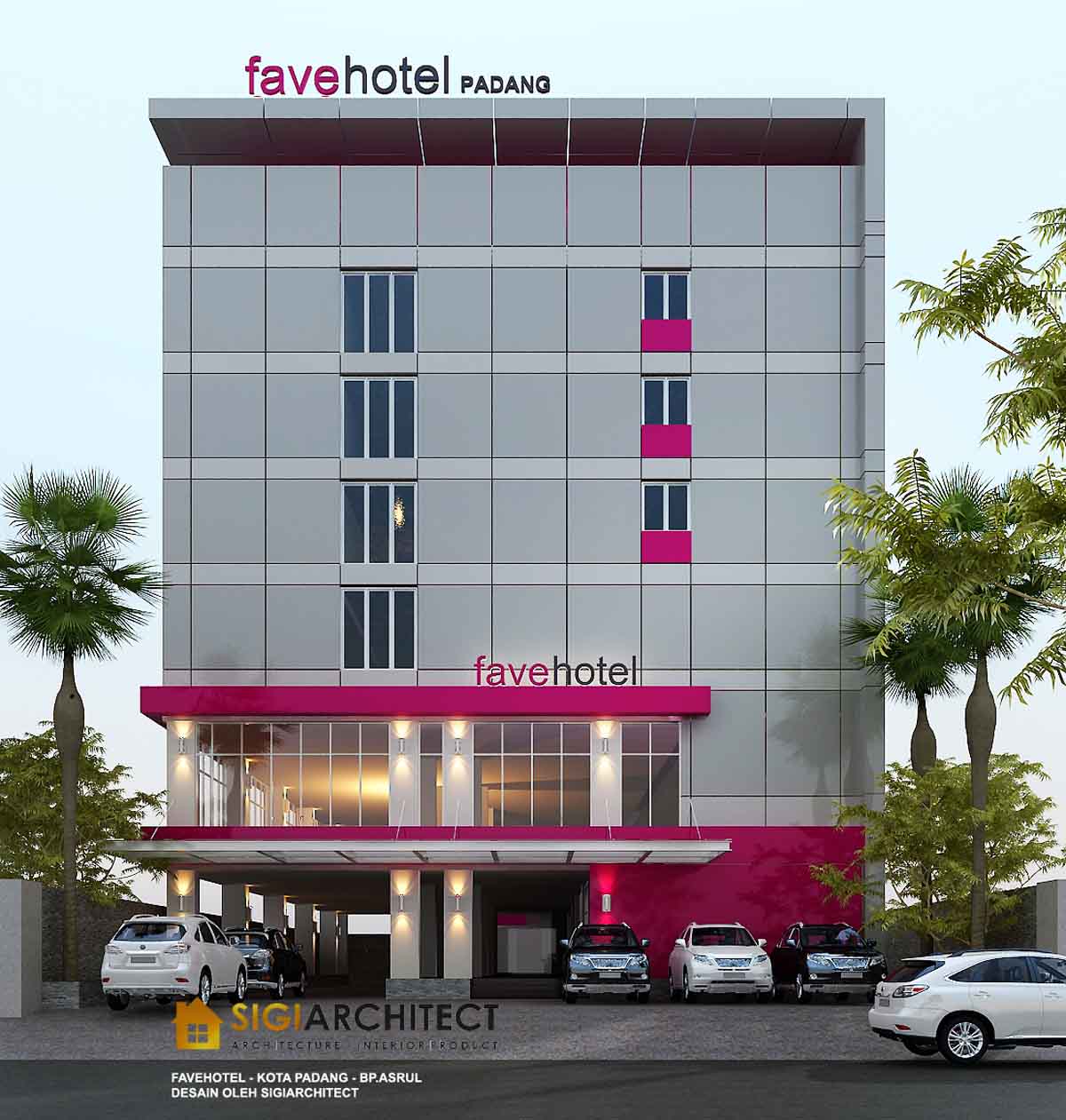 Desain Hotel 6 Lantai Bintang 3 Fave Padang Modern Minimalis