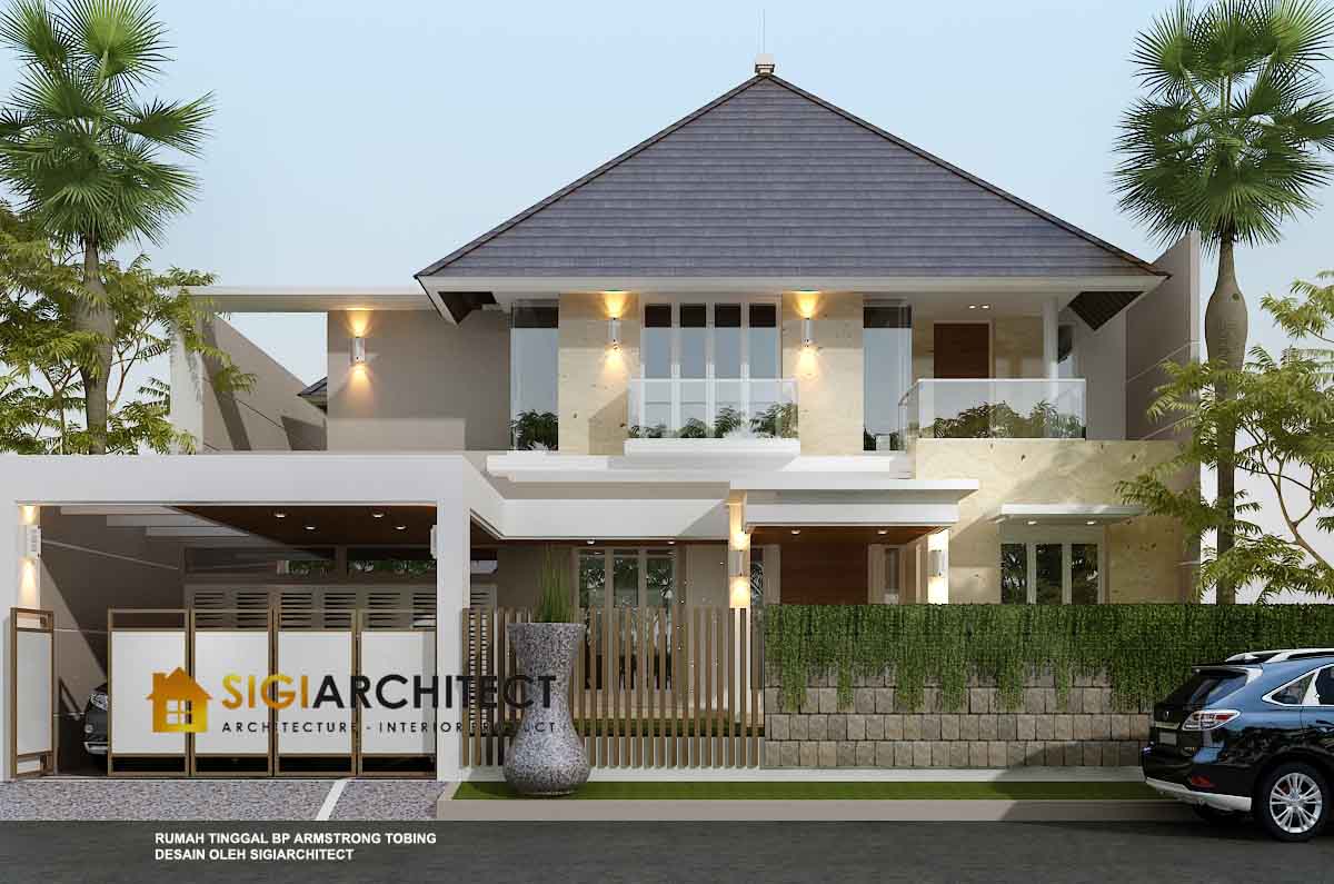 Desain Rumah Tropis Modern 2 Lantai di Balikpapan
