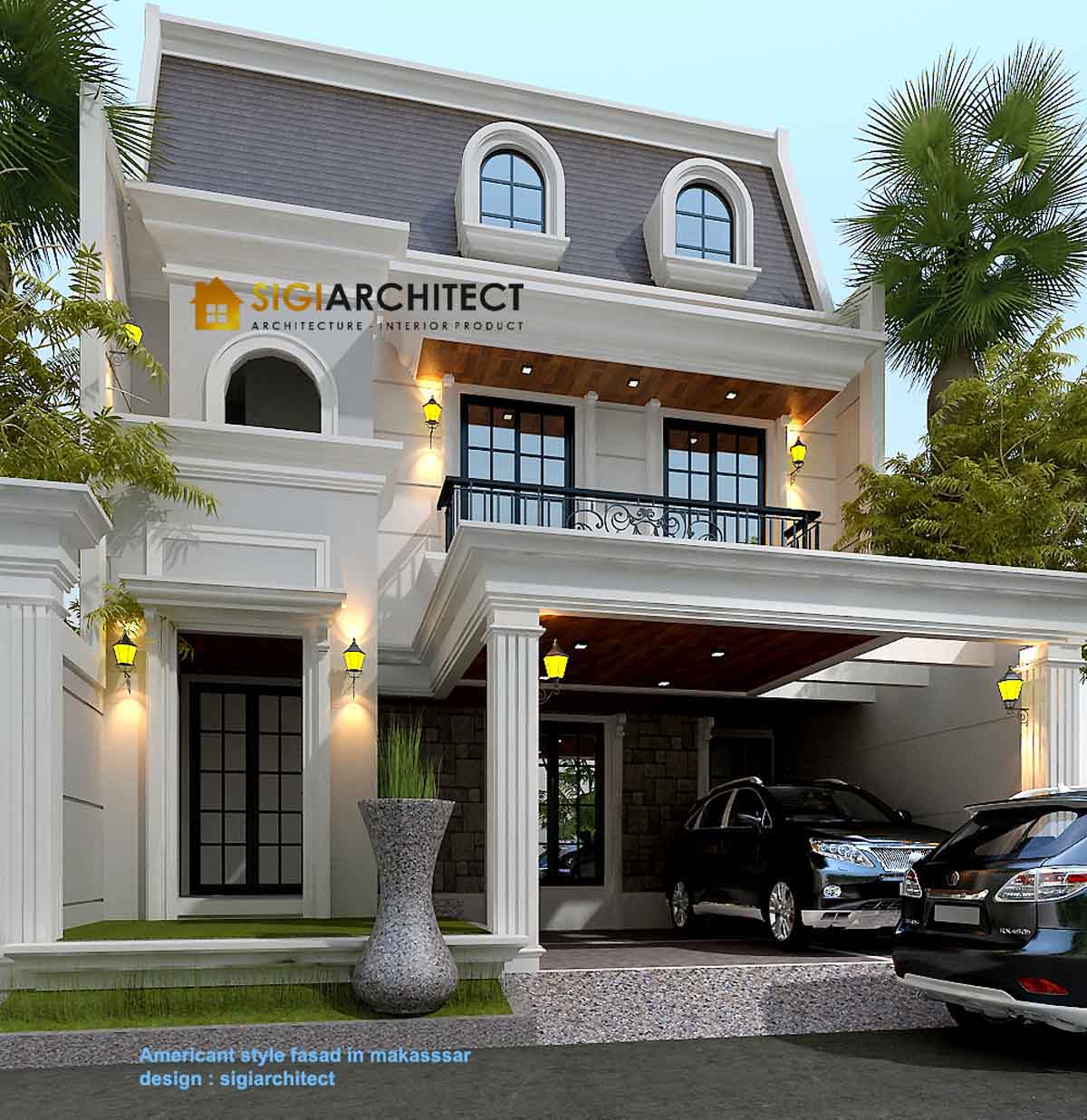 Rumah American Classic 2 Lantai LB 250-300 M2