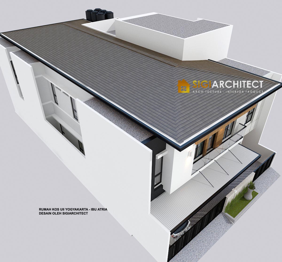 Model Rumah 2 Lantai Minimalis Tropis 2024 ( Industrial )