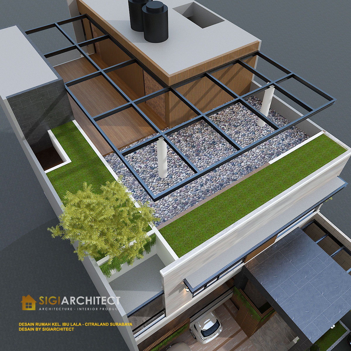 Desain Minimalis Rumah 3 Lantai & Rooftop – Jasa Arsitek Desain Rumah ...